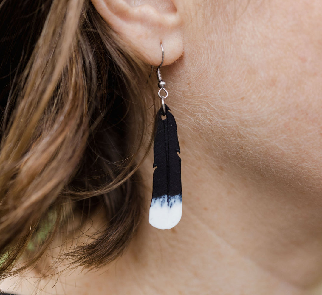 Jacinda feather earrings store
