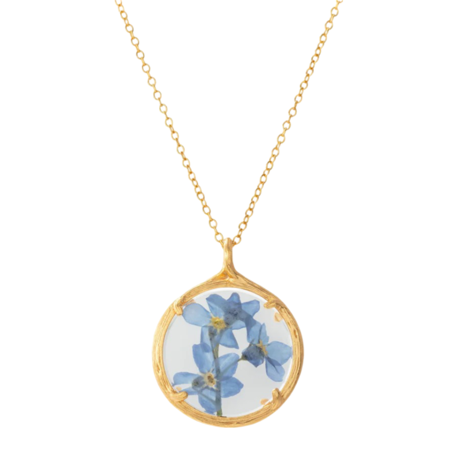 Botanicals Mandala Forget Me Nots Necklace | The Jewelry Edit – TJE