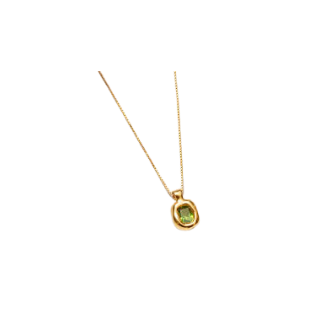 Freya Necklace in Green and Gold – The Jewelry Edit