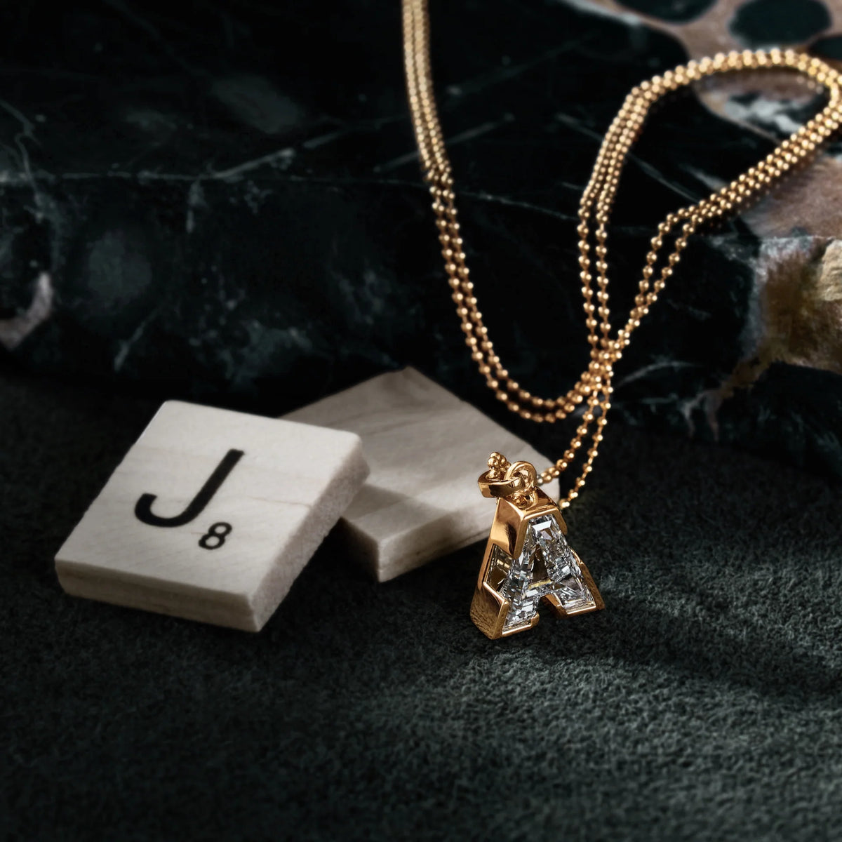 7mm Alphabet Solitaire Lab Grown Diamond Initial Pendant Yellow Gold – TJE